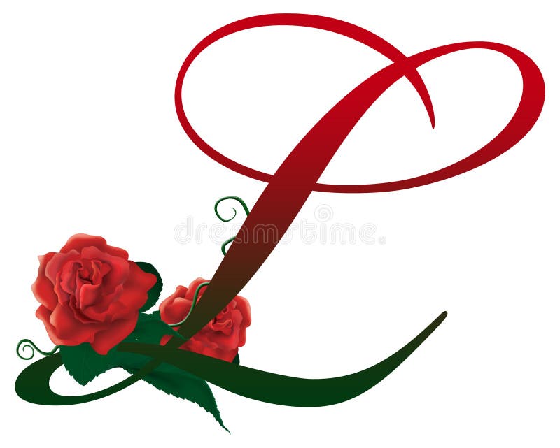 Letra L Ejemplo Floral Rojo Imagen de archivo - Ilustración de ...