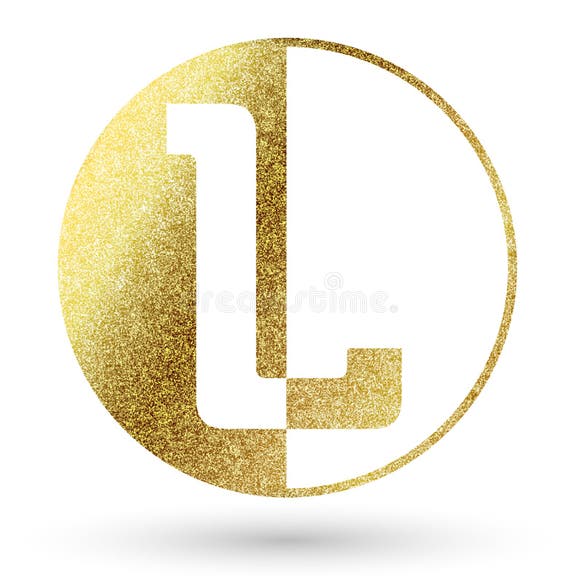 Letra L insignia ilustración del vector. Ilustración de metal - 86311320