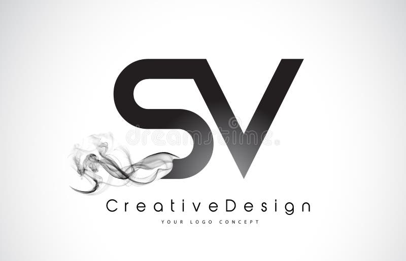 Letra Logo Design De SV Com Fumo Preto Ilustração do Vetor - Ilustração ...