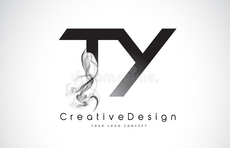 Letra Logo Design De TY Con Humo Negro Ilustración del Vector ...
