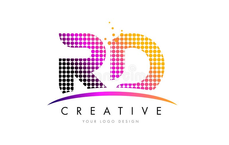 Letra Logo Design Do RD R D Com Pontos Magentas E Swoosh Ilustração do ...