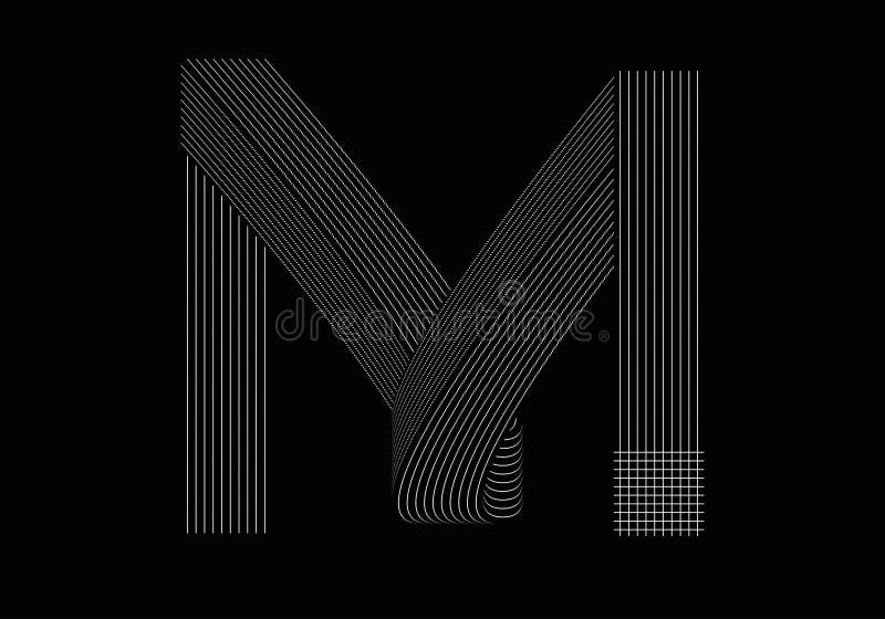 Letra M Manuscrita. Letra M Abstracta. Stock de ilustración ...