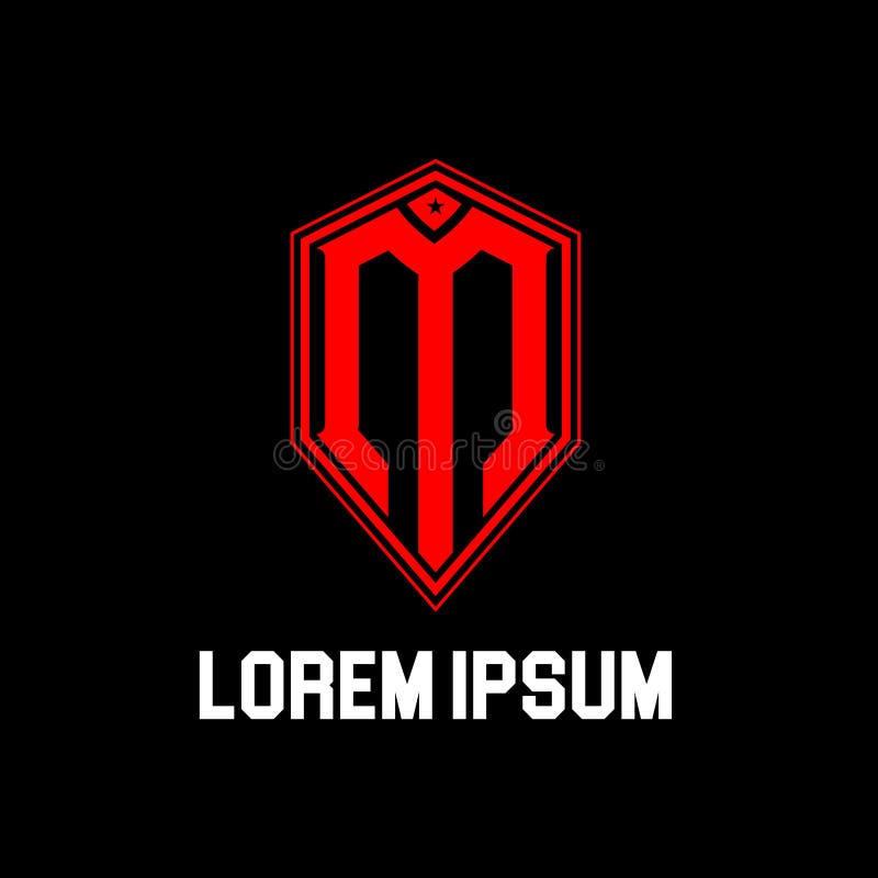 Letra M Shield Forma Con La Plantilla De Logotipo Del Vector De Placa ...