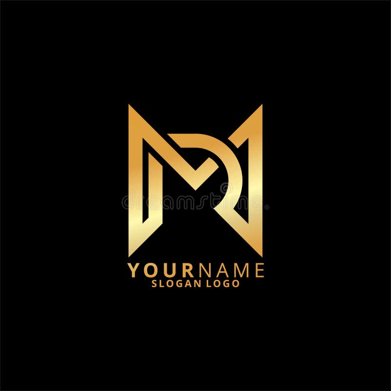 Letra M y R 2 del oro stock de ilustración. Ilustración de gerencia ...