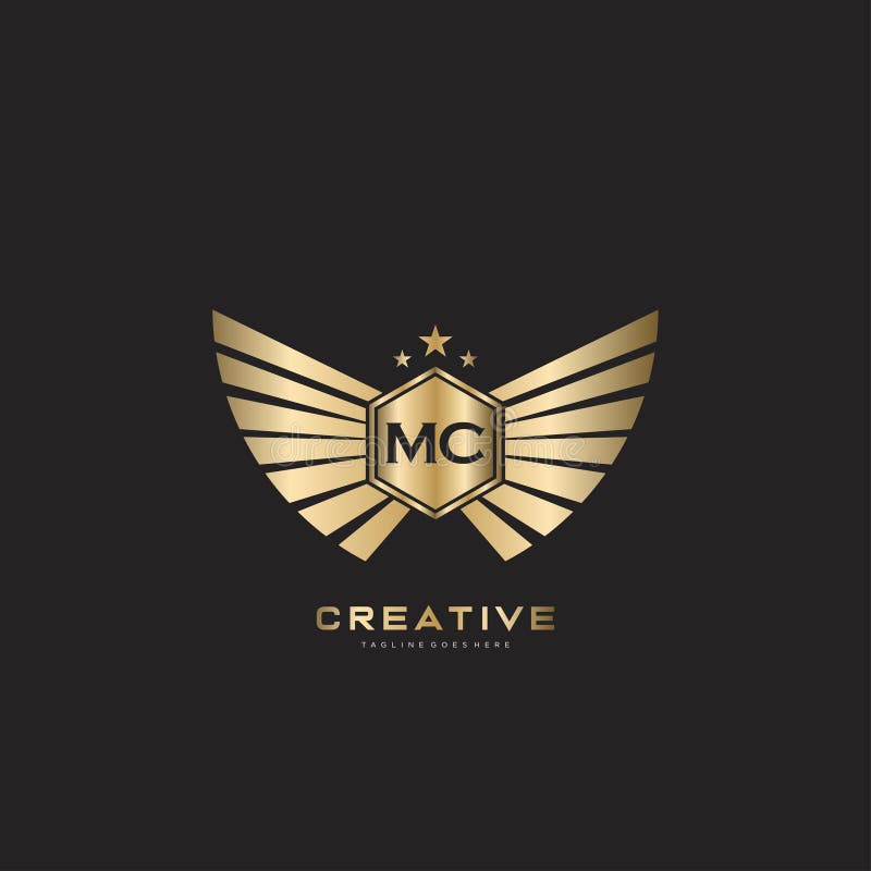 Letra Mc Inicial Com Modelo De Logotipo De Luxo Real Ilustração do ...