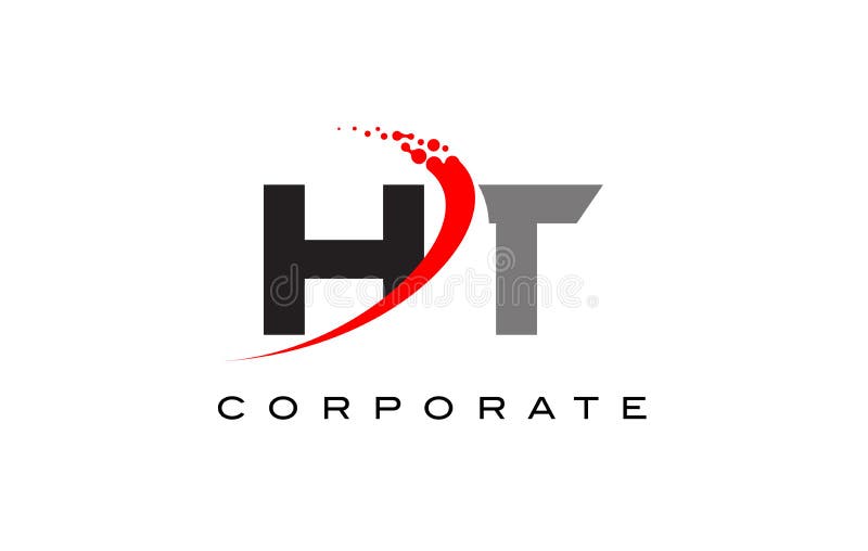 Letra Moderna Logo Design Del HT Con Swoosh Ilustración del Vector ...
