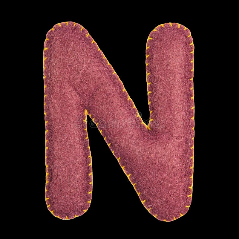 Letra N do feltro ilustração stock. Ilustração de escrita - 80343342