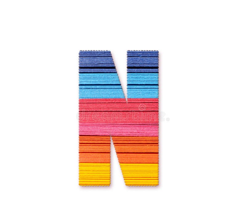 Letra N Papel Da Cor Do Arco-?ris Ilustração Stock - Ilustração de moda ...