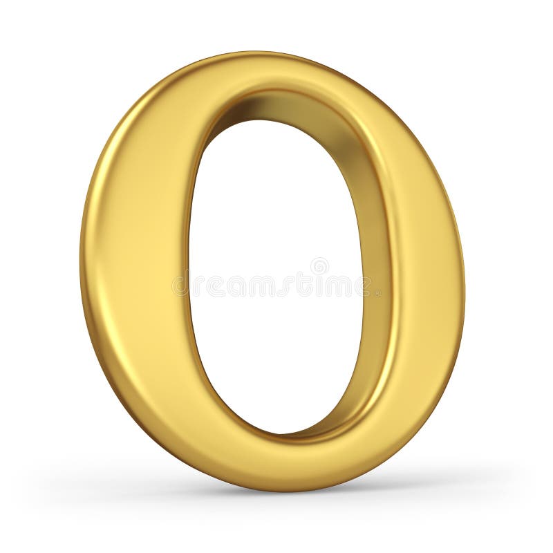 Letra O Del Oro Aislada En Blanco Stock de ilustración - Ilustración de ...