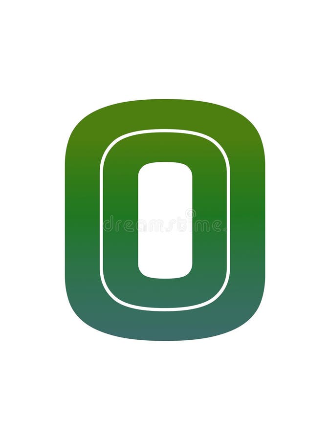 Letra O Do Alfabeto Feito Com Gradiente Verde Imagem de Stock - Imagem ...