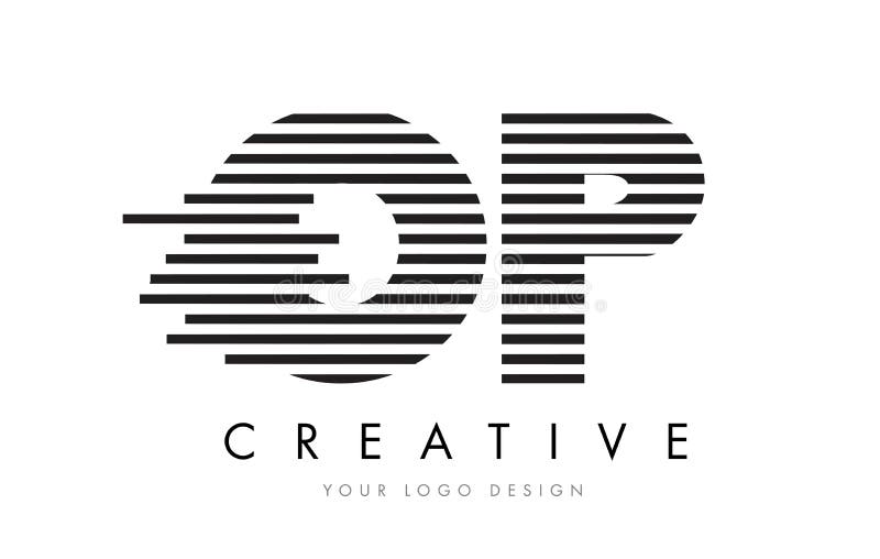 Letra OP Logo Design Da Zebra De O P Com Listras Preto E Branco ...