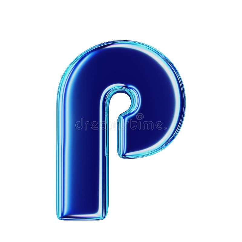 Letra p azul metálico. stock de ilustración. Ilustración de fuente ...