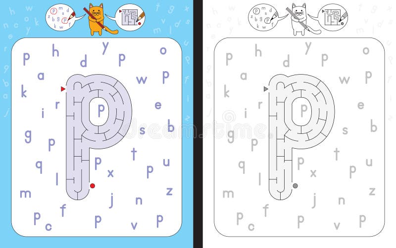 Letra M del laberinto ilustración del vector. Ilustración de color ...