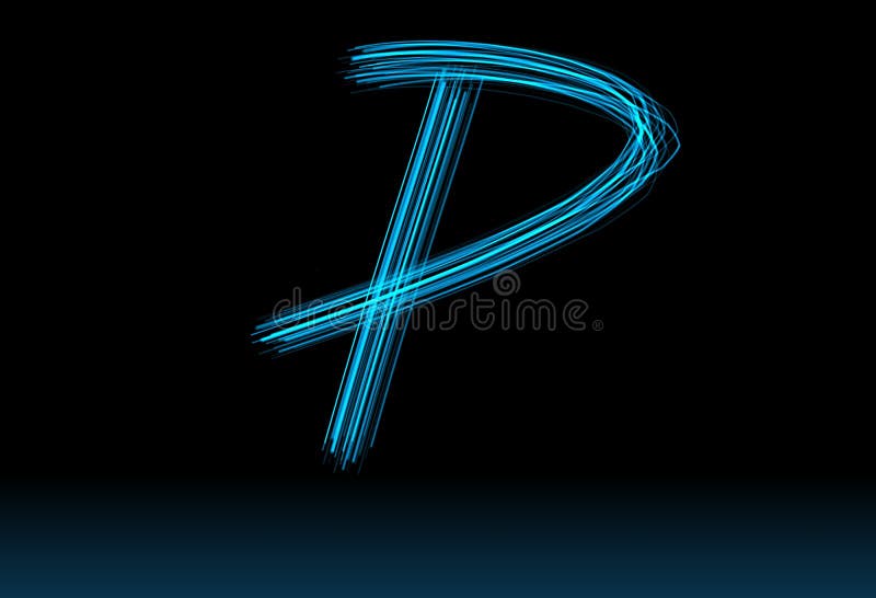 Letra P en Backgroun negro stock de ilustración. Ilustración de ...