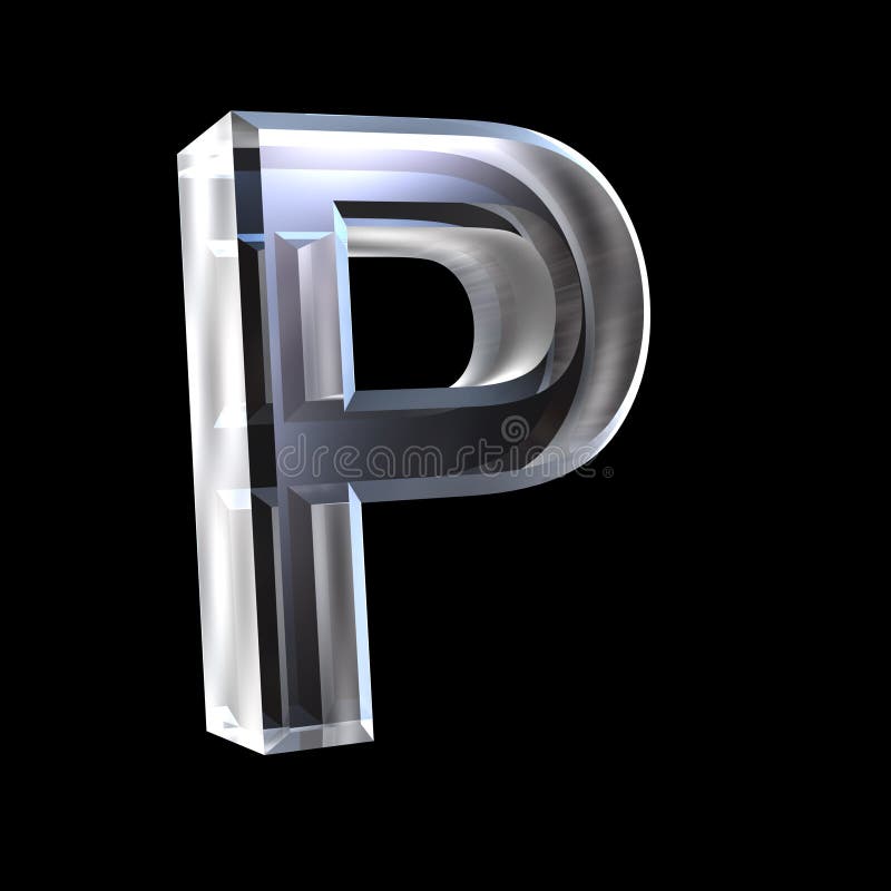 Letra P en vidrio 3D stock de ilustración. Ilustración de inglés - 4486456