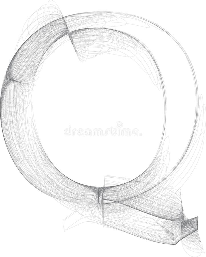 Letra Q De Dibujo Digital Doodle Ilustración del Vector - Ilustración ...
