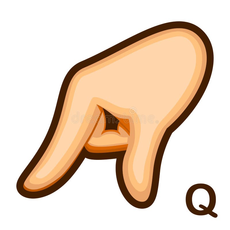 Letra Q Del Icono Del Lenguaje De Signos Vector Ilustración del Vector ...