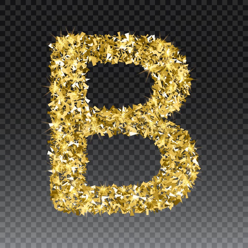 Letra Que Brilla L Del Oro Vector Las Letras De Oro Brillantes De La