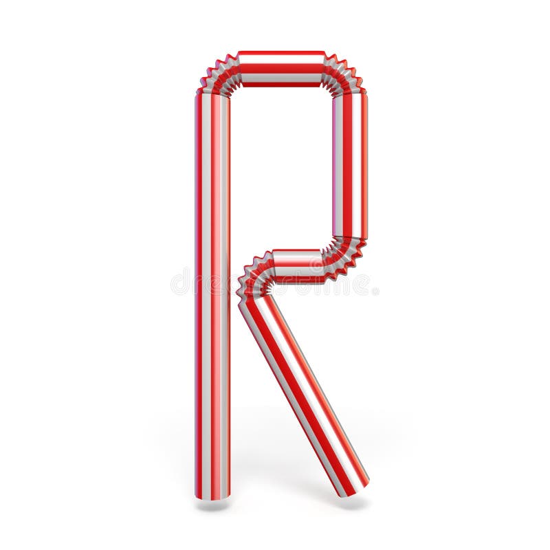 Letra R 3D Da Fonte Da Palha Bebendo Ilustração Stock - Ilustração de ...