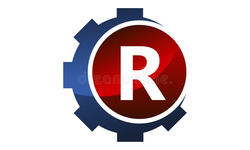 Letra R Del Icono Del Engranaje Ilustración del Vector - Ilustración de ...