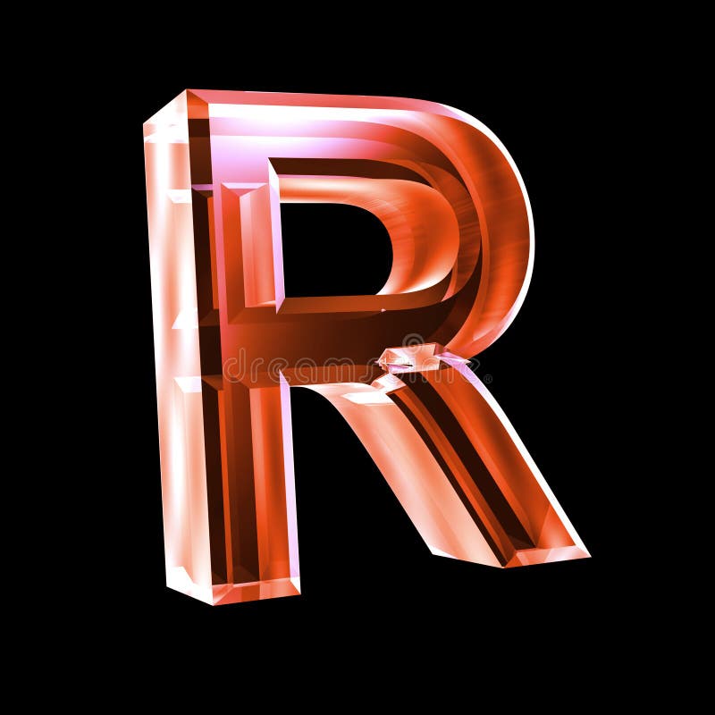 Letra R En El Vidrio Rojo 3D Stock de ilustración - Ilustración de ...