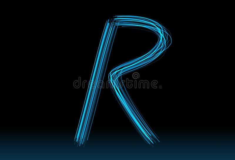 Letra R en fondo negro stock de ilustración. Ilustración de moderno ...