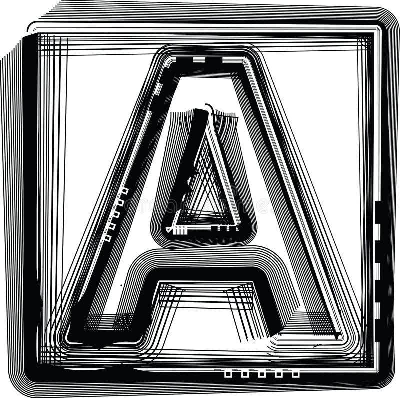 Letra Rayada a De La Fuente Ilustración del Vector - Ilustración de ...