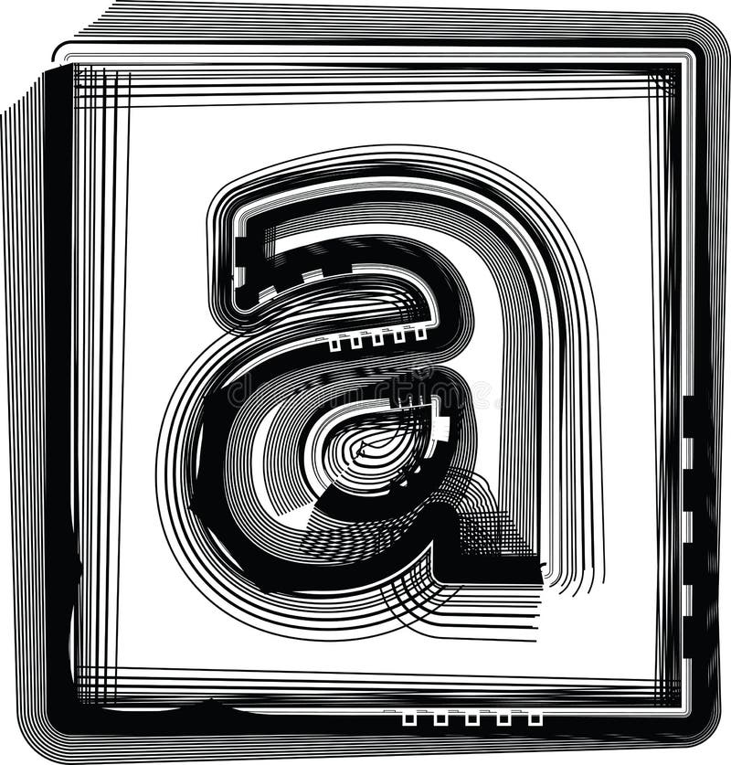 Letra Rayada a De La Fuente Ilustración del Vector - Ilustración de ...