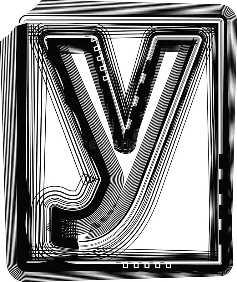 Letra Rayada Y De La Fuente Ilustración del Vector - Ilustración de ...