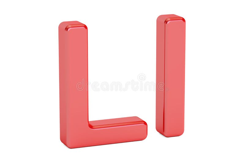 Letra Roja L Alfabeto, Representación 3D Stock de ilustración ...