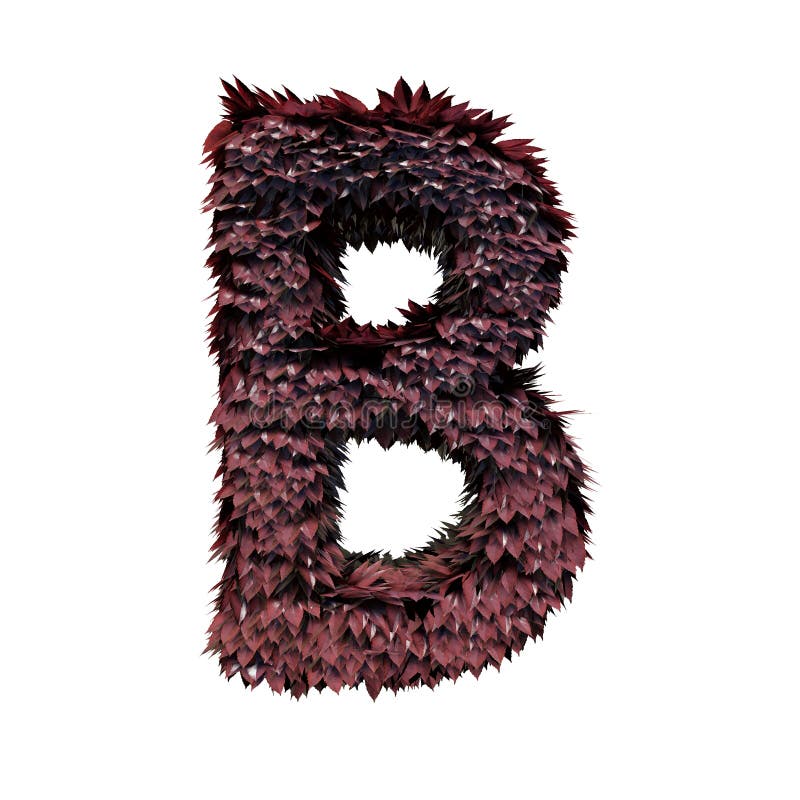 Letra Rojo Oscuro B Del Follaje Stock de ilustración - Ilustración de ...