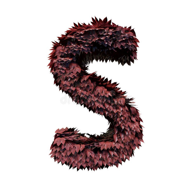 Letra Rojo Oscuro S Del Follaje Stock de ilustración - Ilustración de ...