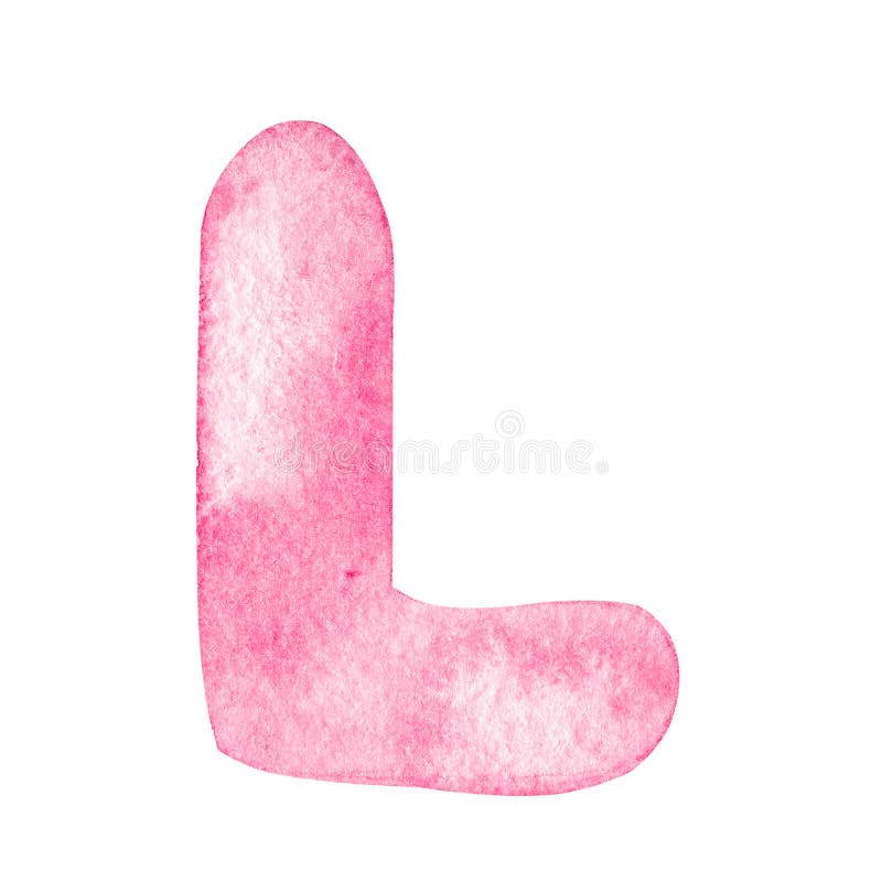 Letra Rosa De Aquarela L Isolada Em Branco Foto de Stock - Imagem de ...
