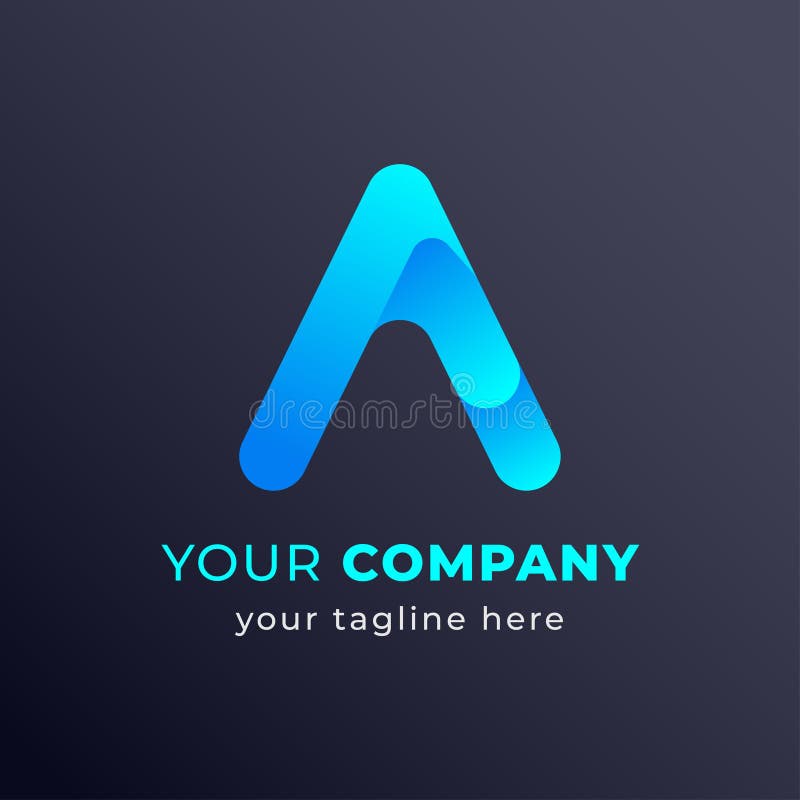 Letra a Roxo Gradiente. Forma Abstrata. Modelo De Design De Logotipo ...