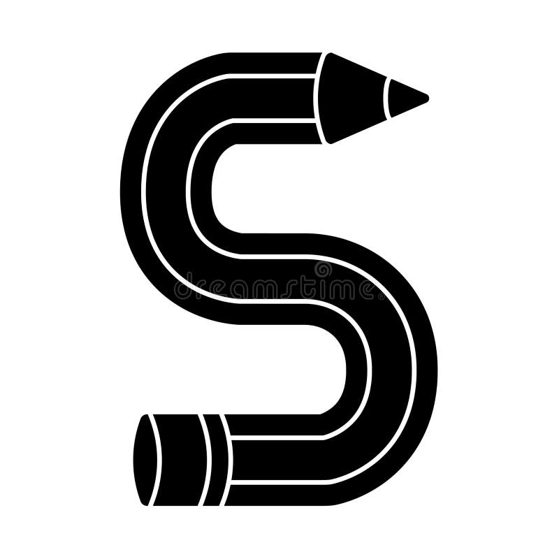 Letra S Letra Letra Letra Del Lápiz. Ilustración del Vector ...