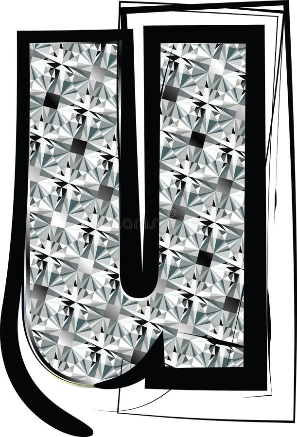 Letra u de Diamond Font ilustración del vector. Ilustración de encanto ...