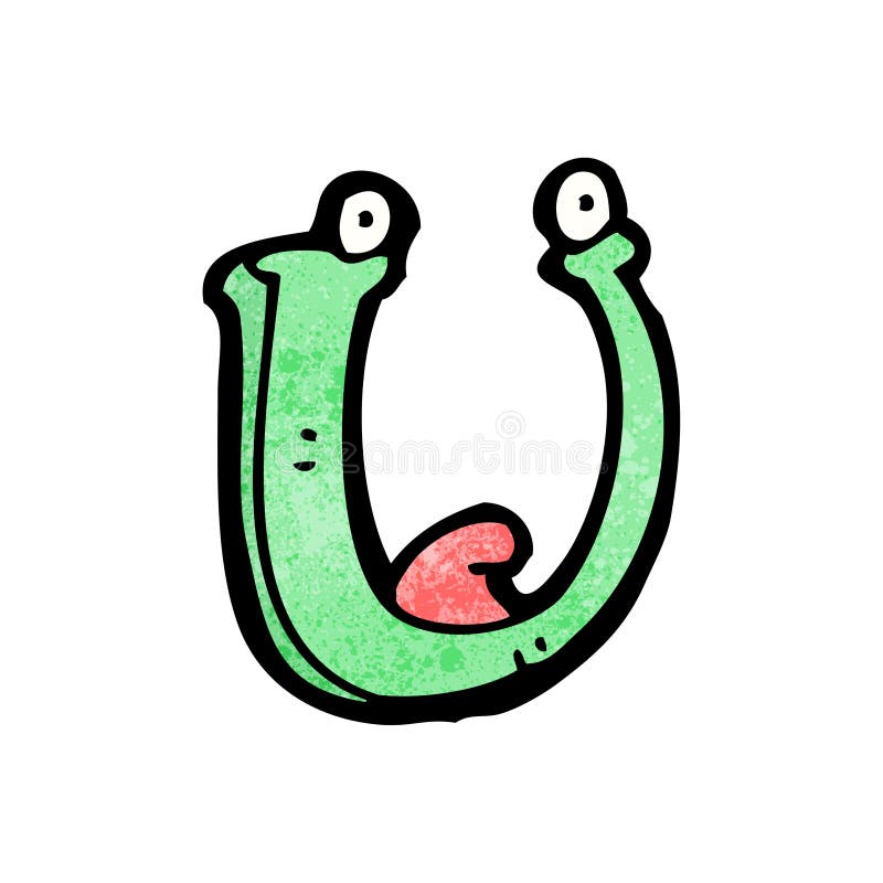 Letra U Dos Desenhos Animados Ilustração do Vetor - Ilustração de ...