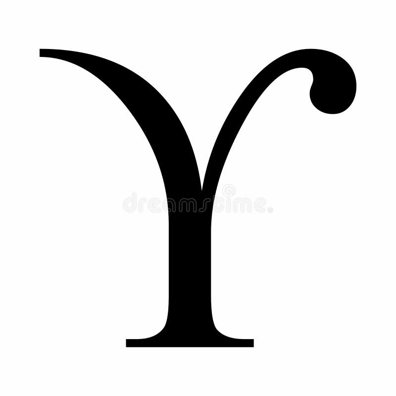 Letra Upsilon Greek Com Gancho Ilustração do Vetor - Ilustração de ...