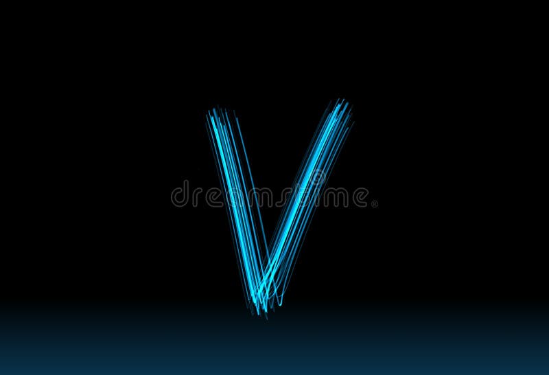 Letra V en fondo negro stock de ilustración. Ilustración de fondo ...
