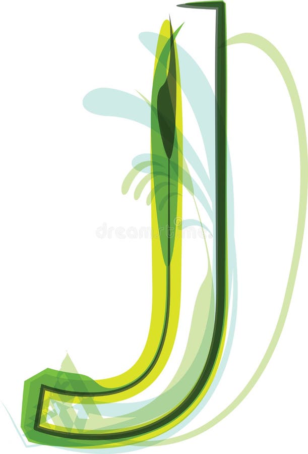 Letra verde j ilustración del vector. Ilustración de transparencia ...
