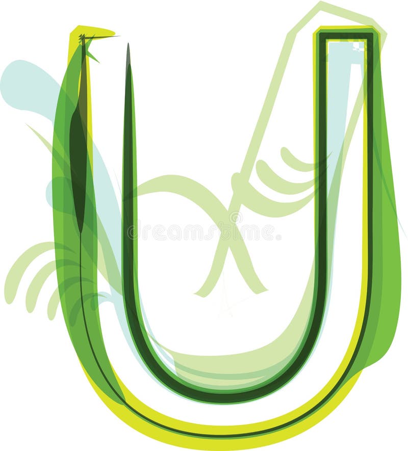 Letra verde U ilustración del vector. Ilustración de fresco - 100907130