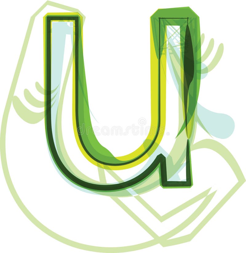 Letra verde U ilustração do vetor. Ilustração de elemento - 100907427