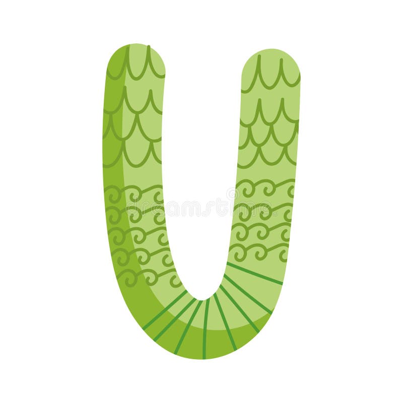 Letra verde u ilustración del vector. Ilustración de tipo - 233752932