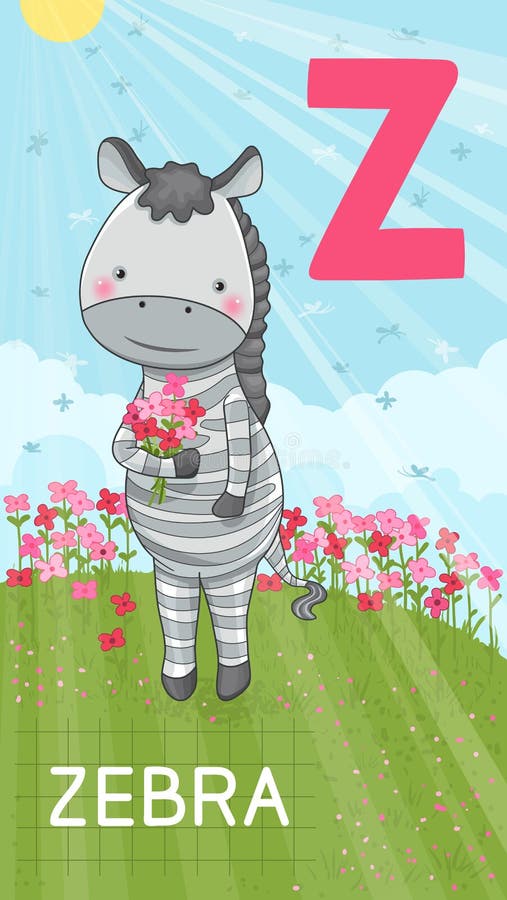 Letra Z, animal ABC ilustración del vector. Ilustración de animal ...