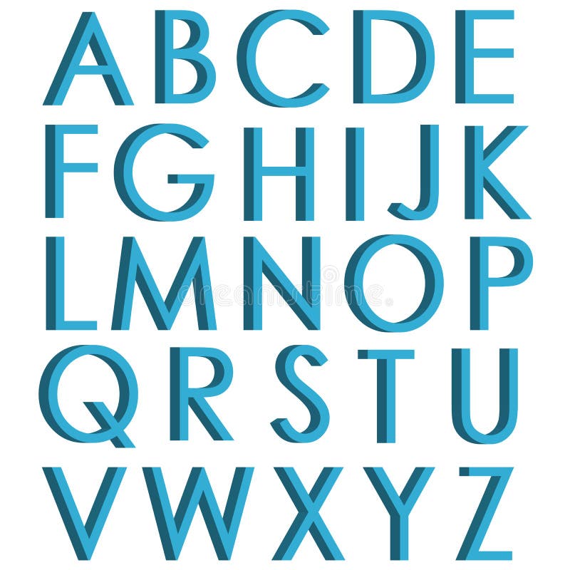 Letras azules 3D ilustración del vector. Ilustración de blanco - 109183440