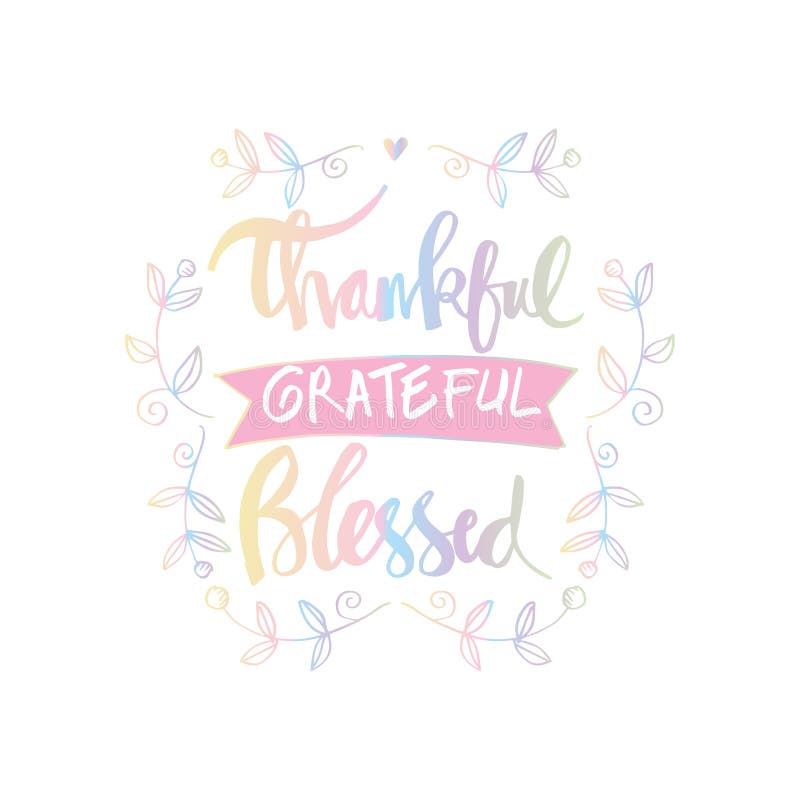 Letras Bendecidas Agradecidas Agradecidas Stock de ilustración ...