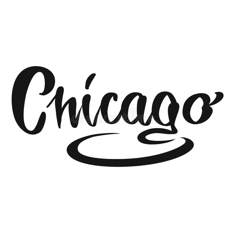 Letras Caligráficas De Chicago Ilustración del Vector - Ilustración de ...