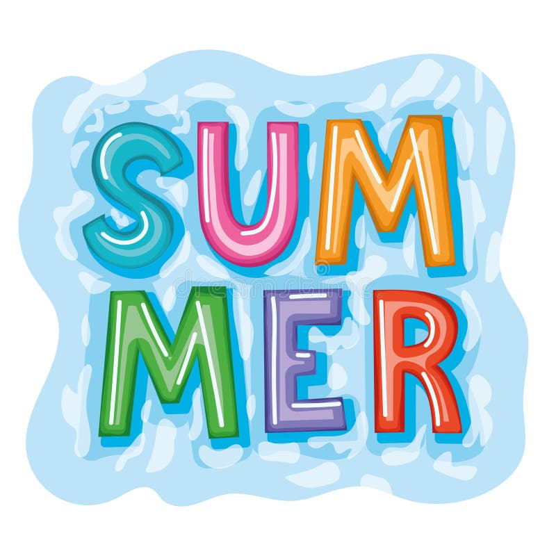 Letras Coloreadas De Verano Ilustración del Vector - Ilustración de ...