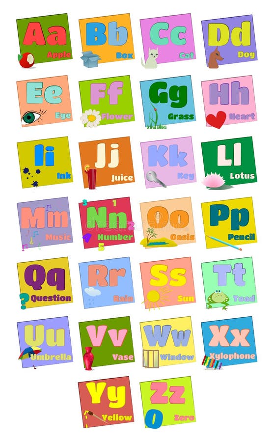 Letras Coloridas Do Alfabeto Ilustração Stock - Ilustração de desenho ...