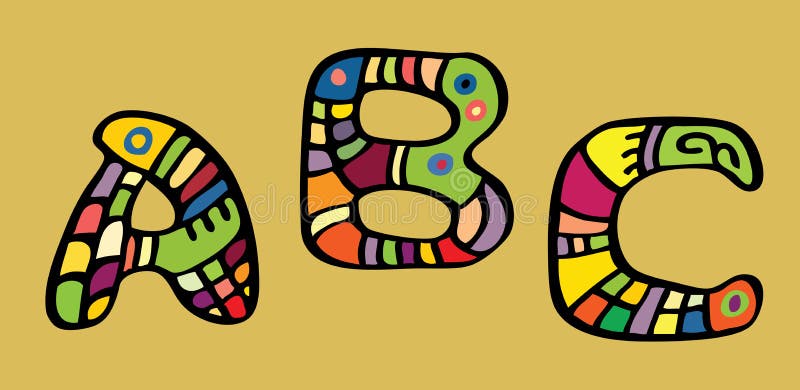 Letras coloridas pintadas ilustração do vetor. Ilustração de fundo ...